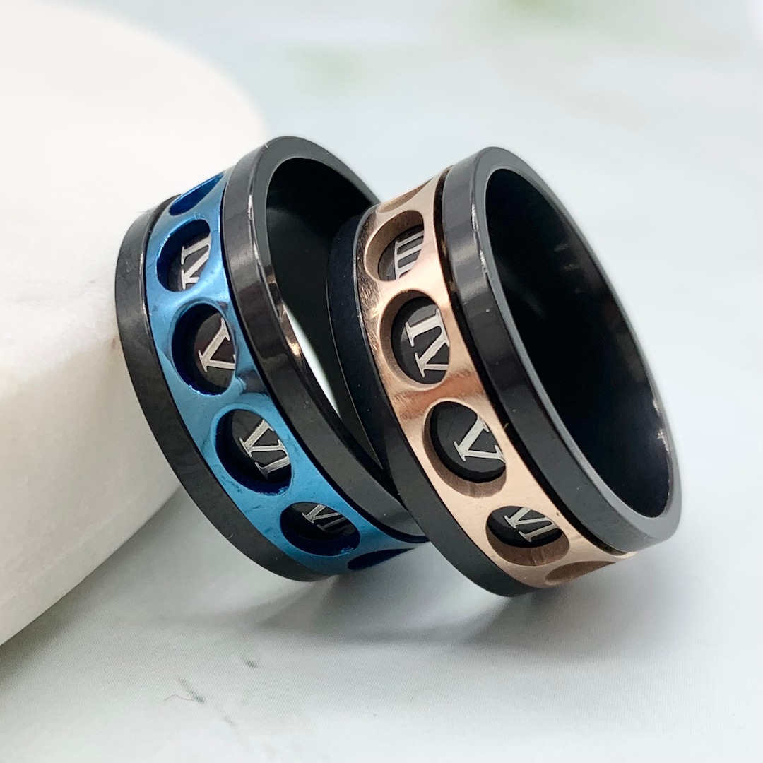 Fidget Ring Spinner Anxiety Ring Spinner Silver Gold Black Spinner Ring ...