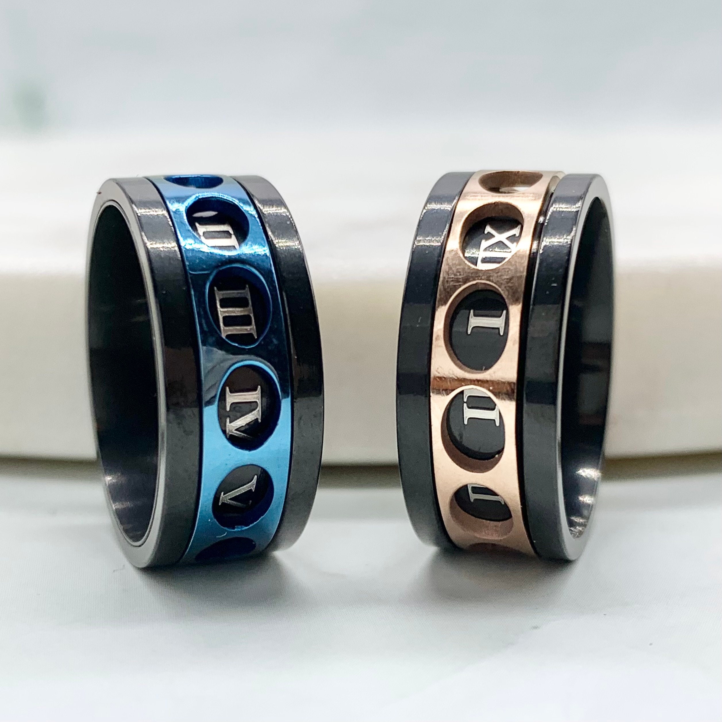 Fidget Ring Spinner Anxiety Ring Spinner Silver Gold Black Spinner Ring ...