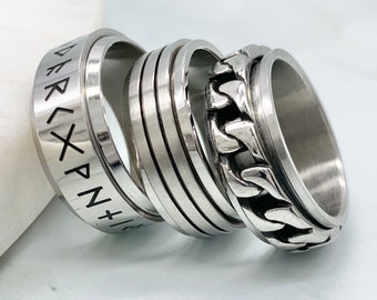 Fidget Ring Eye Anxiety Ring Spinner Silver Gold Black Spinner Ring for ...