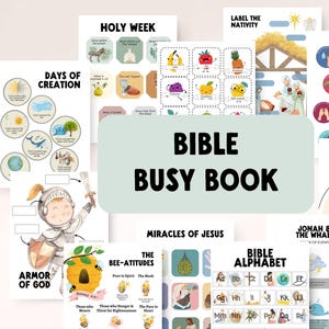 Bible Busy Book Bundle | Printable Christian Toddler Activity | Sunday ...