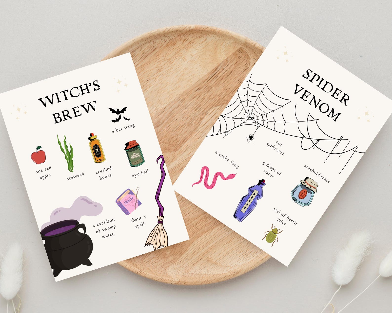 Halloween Witches Brew Potion Recipe Cards | Enchanted Halloween ...