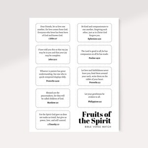 Fruits of the Spirit Bible Verse Matching | Bible Busy Book Printable ...