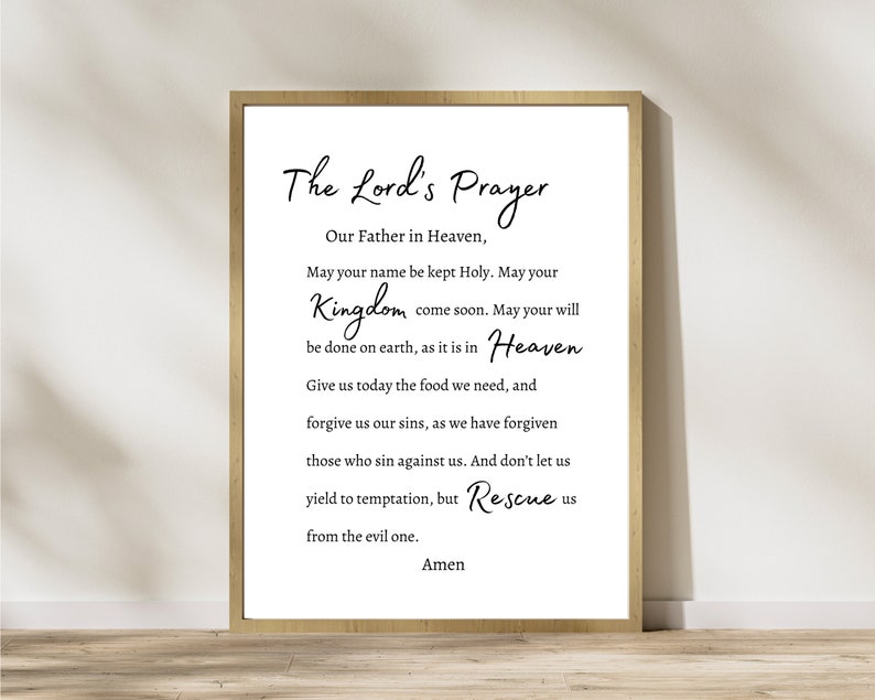 Lord's Prayer Scripture Print | Minimalist Christian Wall Art (digital ...