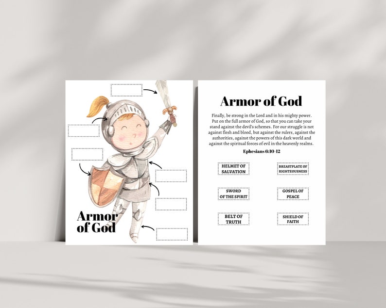 Armor of God Busy Book: Christian Preschool Activity, Ephesians 6 (PDF ...