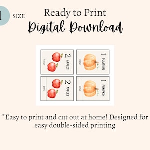 Autumn Number Flash Cards 1-20 Printable | Montessori 3-part Cards ...