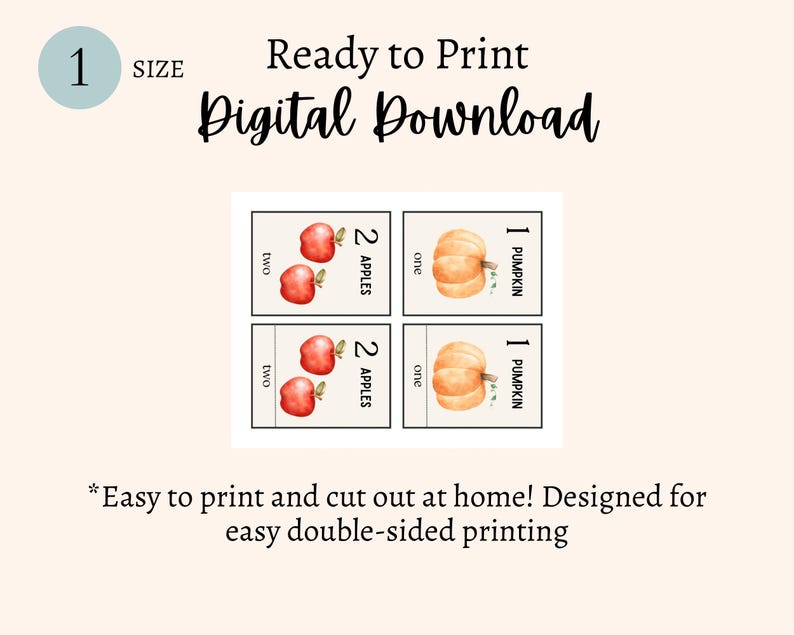 Autumn Number Flash Cards 1-20 Printable | Montessori 3-part Cards ...
