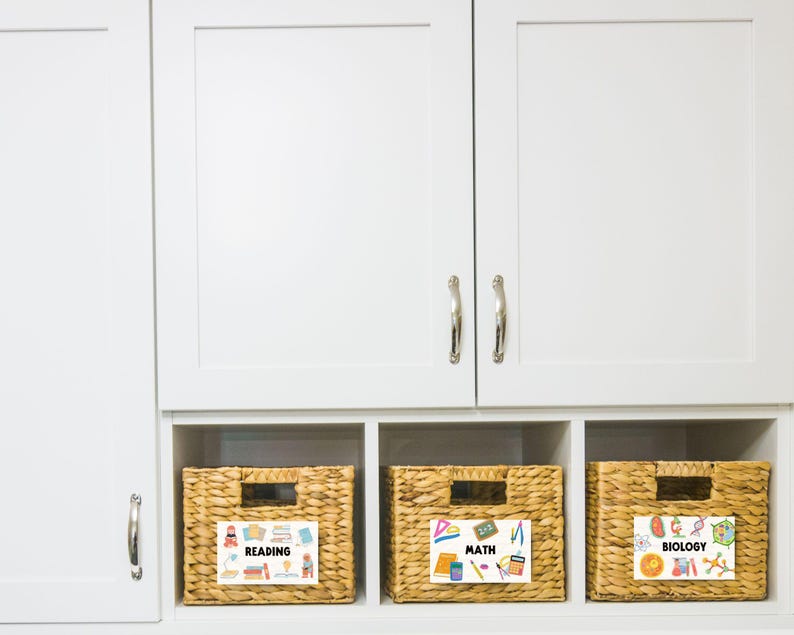 Colorful School Subject Labels for Classroom Storage Bins & Rolling ...