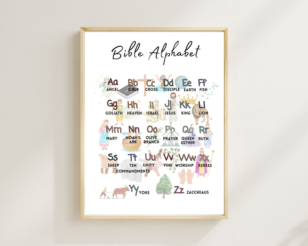 ABC Bible Alphabet Poster | Christian Scripture Poster | Bible ...