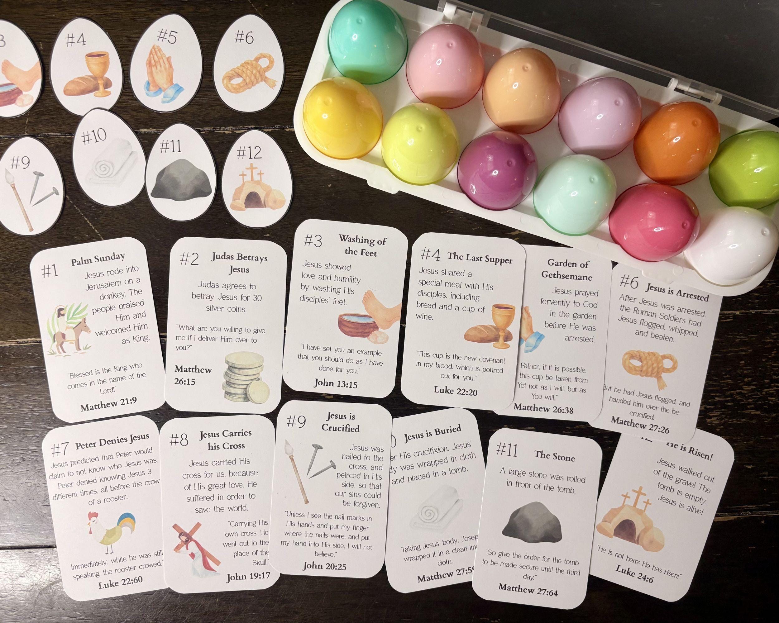 Religious Easter Story Cards for Resurrection Eggs- Christian Printable ...