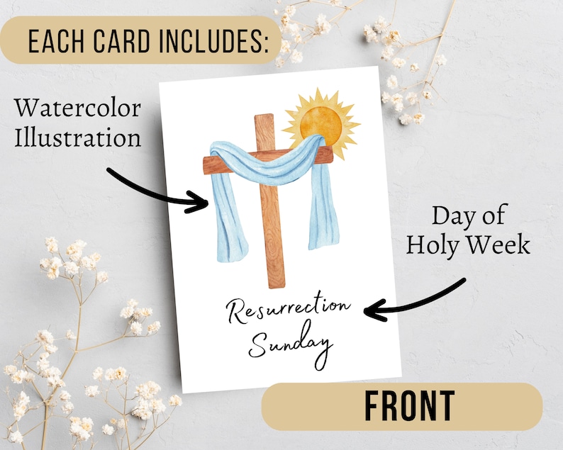 Easter Story Cards Holy Week Cards Christian Easter Basket for Kids ...
