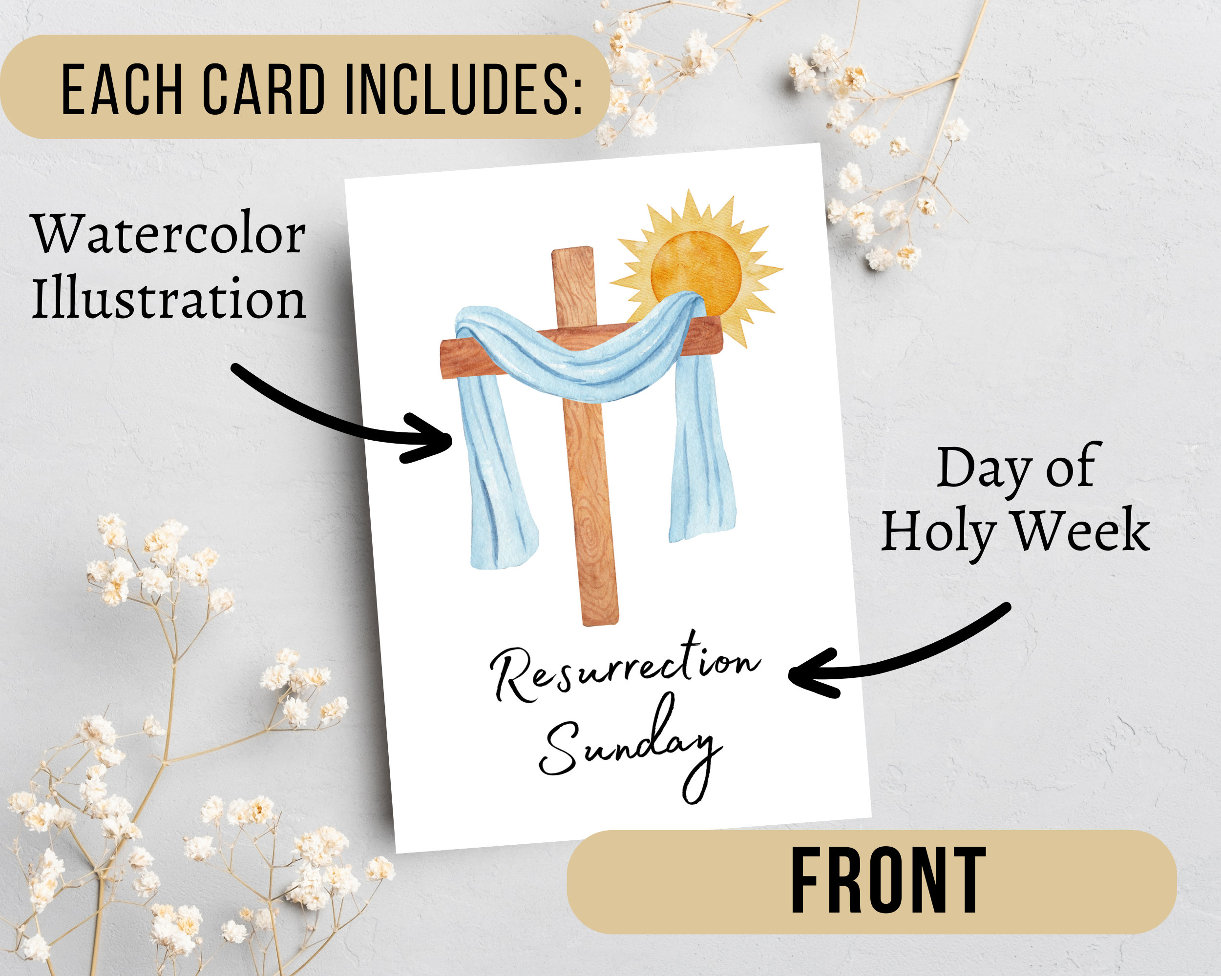 Easter Story Cards Holy Week Cards Christian Easter Basket for Kids ...