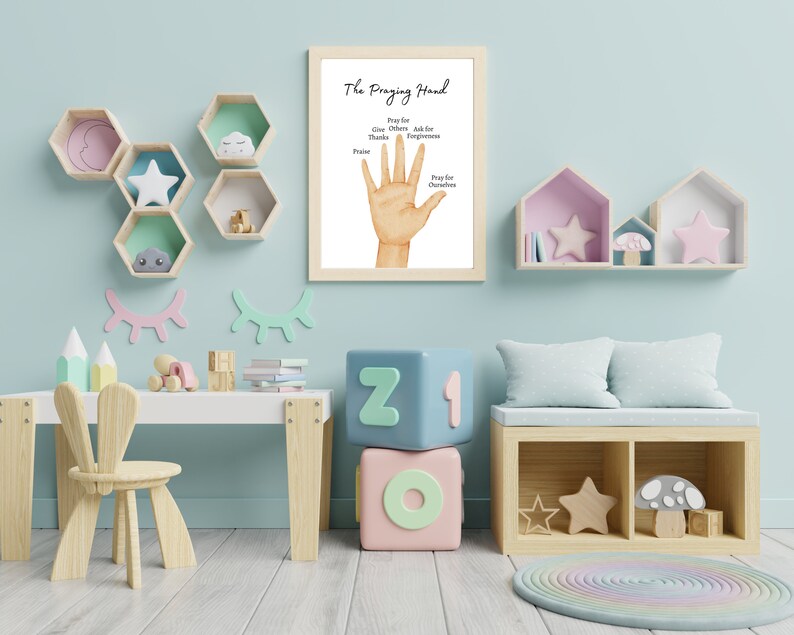 My Praying Hand Kids Wall Art How to Pray for Kids Christian Nursery ...
