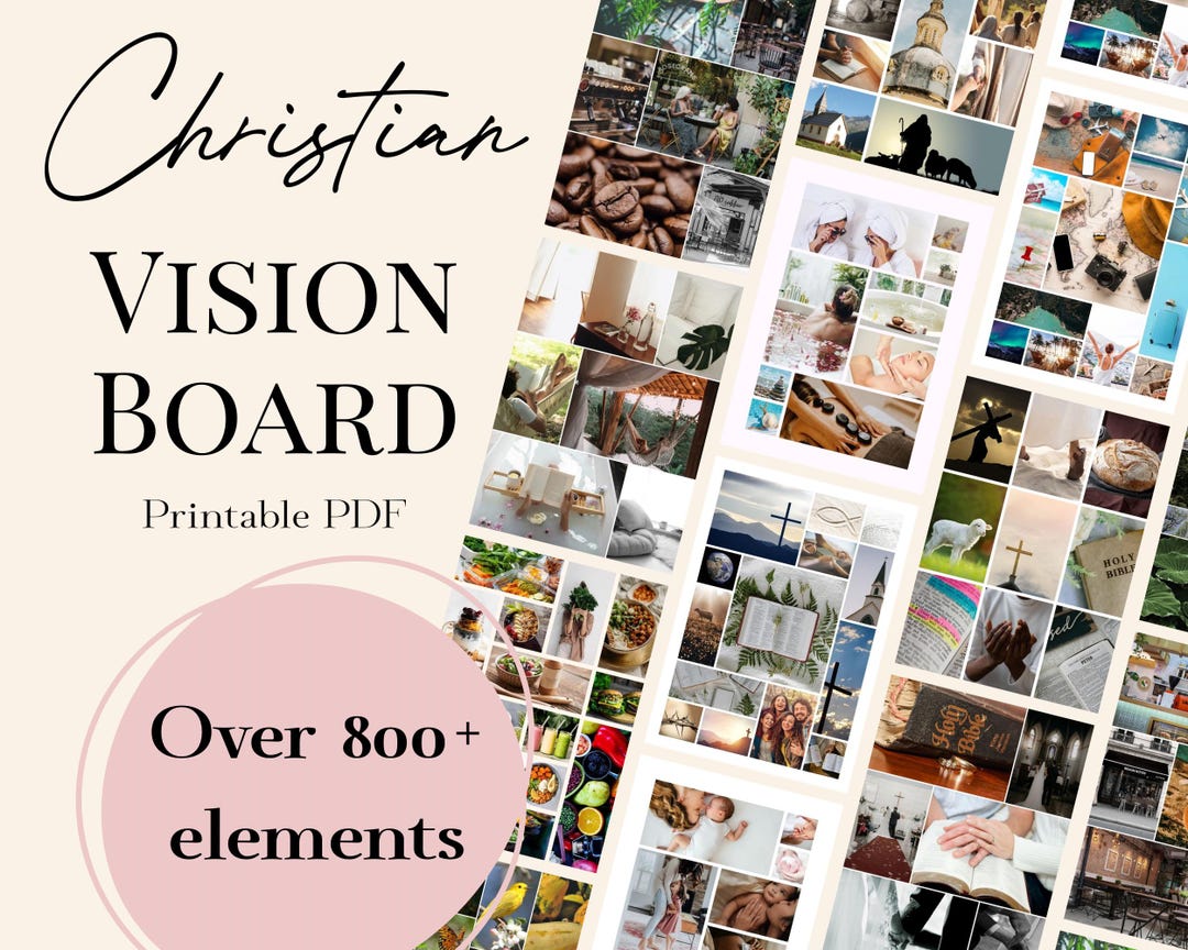 Christian Vision Board Kit: 800+ Elements for Prayer, Scripture, Goal ...