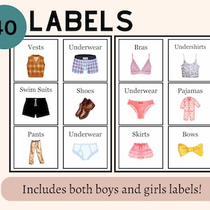 Kids Clothing Labels Printable | Montessori Visual Pictures for Kids ...
