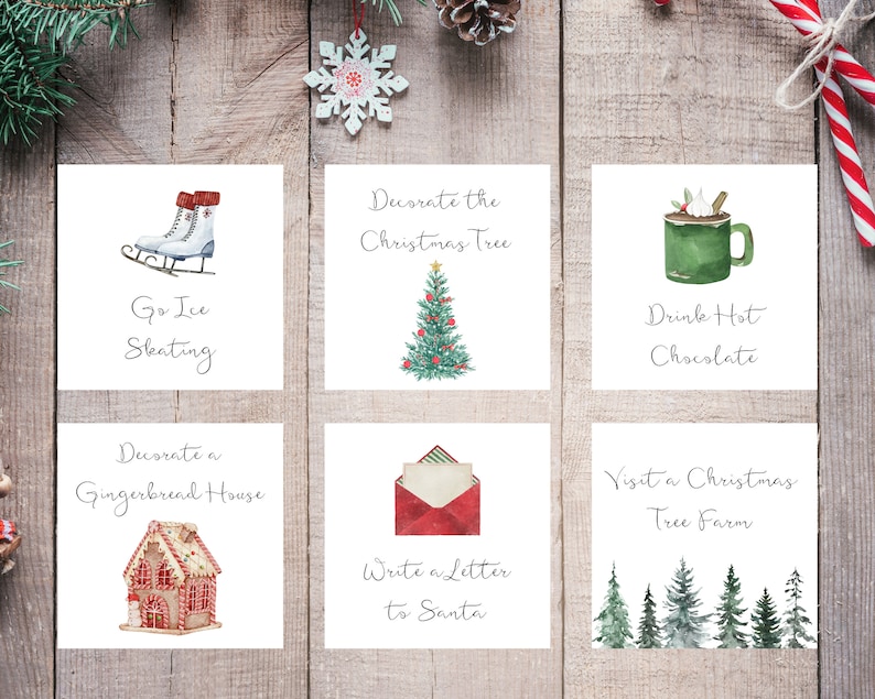 Christmas Advent Bucket List Printable Advent Activity Cards - Etsy