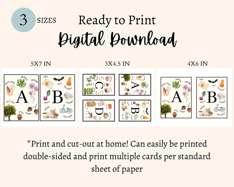 Autumn Preschool ABC Flashcards | Halloween Nature Alphabet for Kids ...