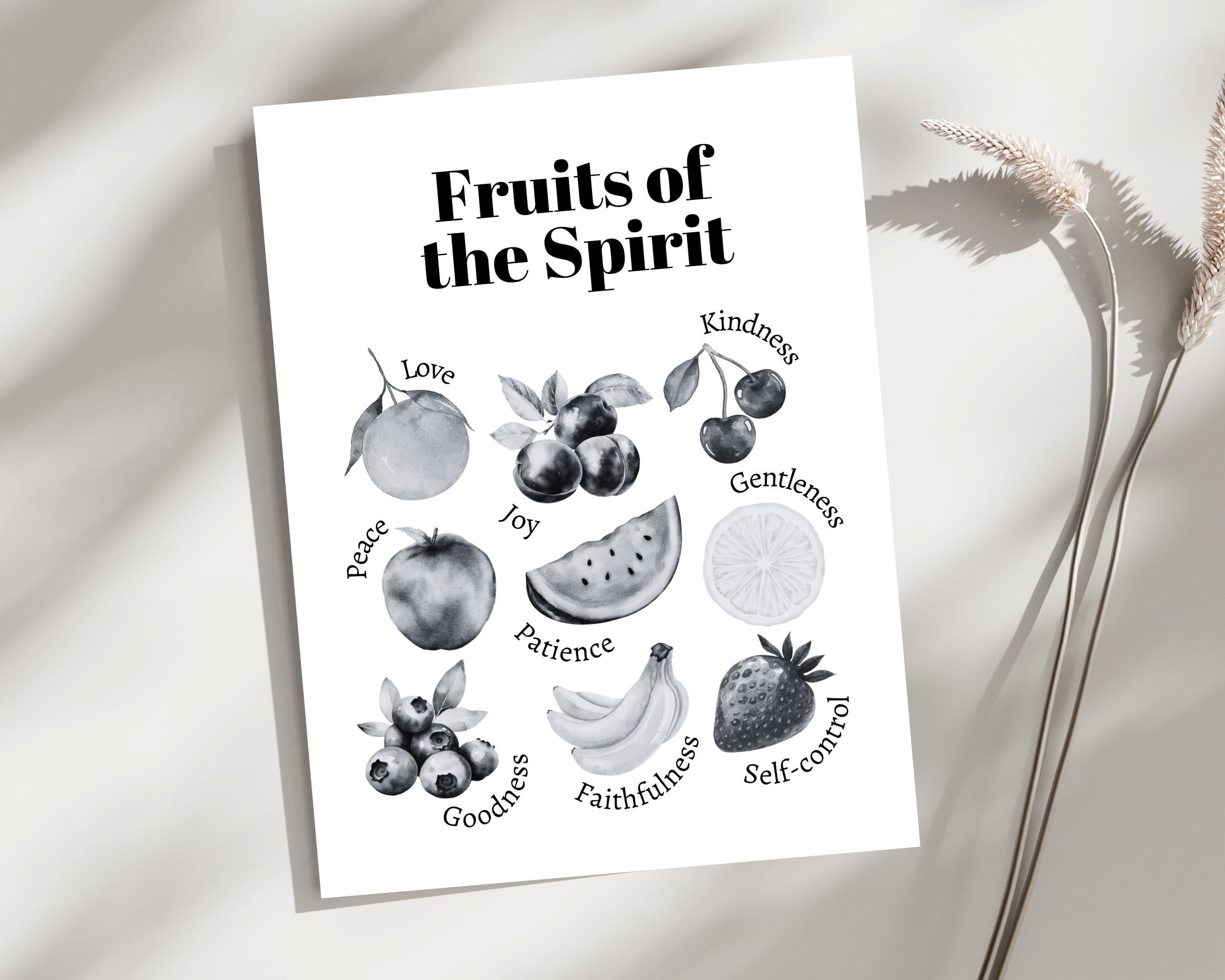 Fruits of the Spirit Matching Game Bible Busy Book Printable Christian ...