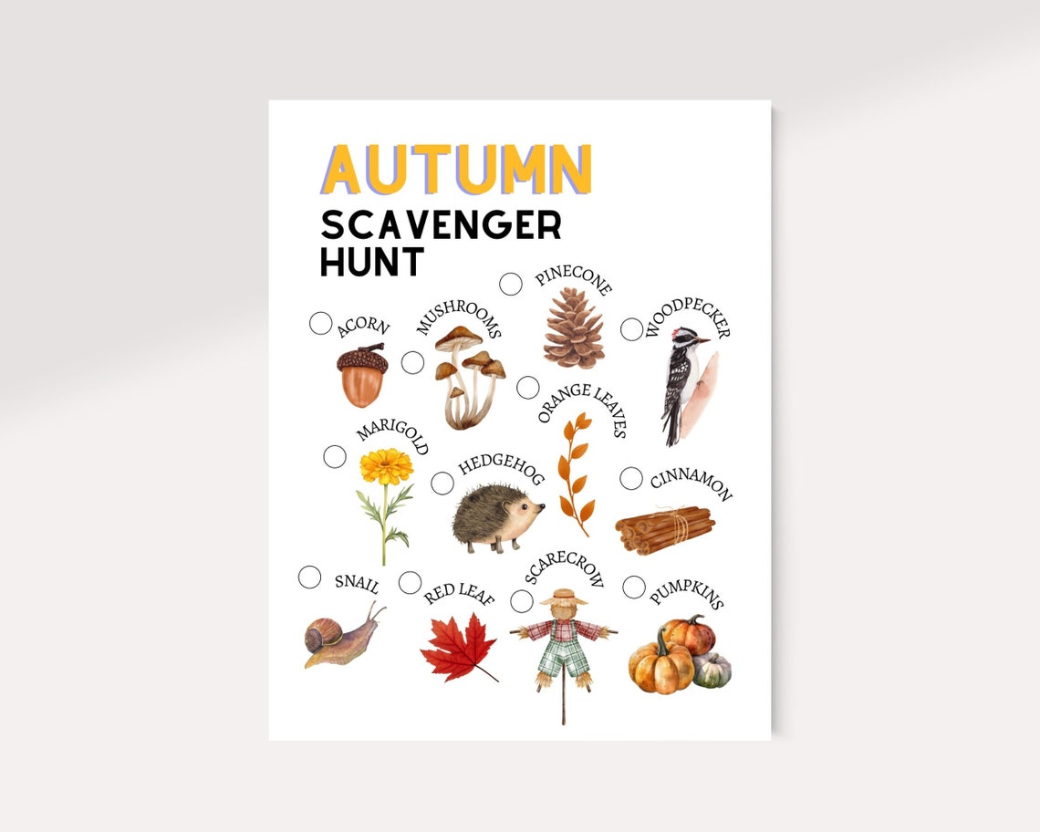 Four Seasons Nature Scavenger Hunt Bundle | Toddler Printable Outdoor ...
