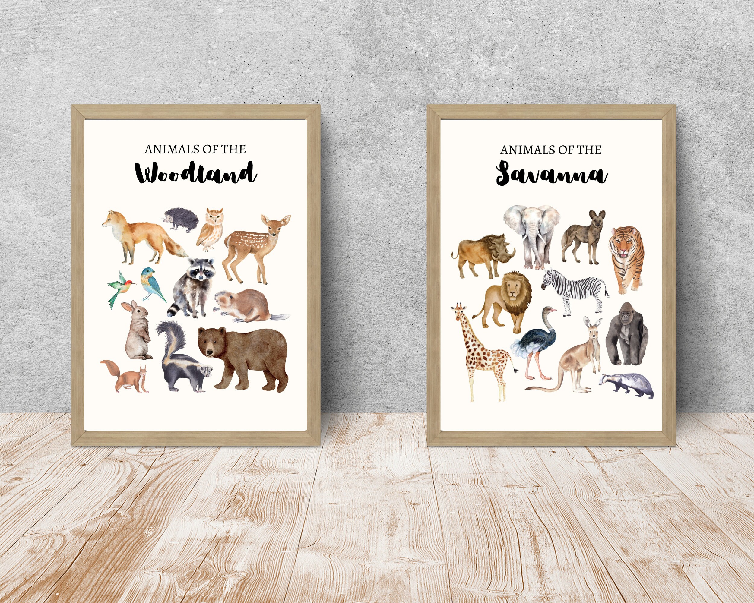 Animal Educational Prints Set of 6 Homeschool Printable Animal ...