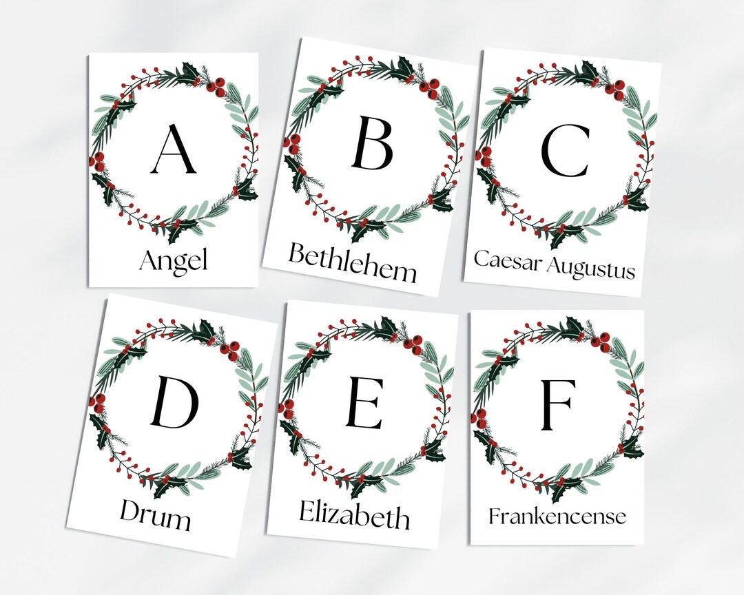 Christmas Alphabet Cards for Kids | Printable Advent Calendar ...