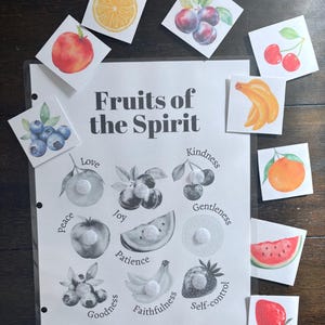 Fruits of the Spirit Matching Game | Bible Busy Book Printable ...