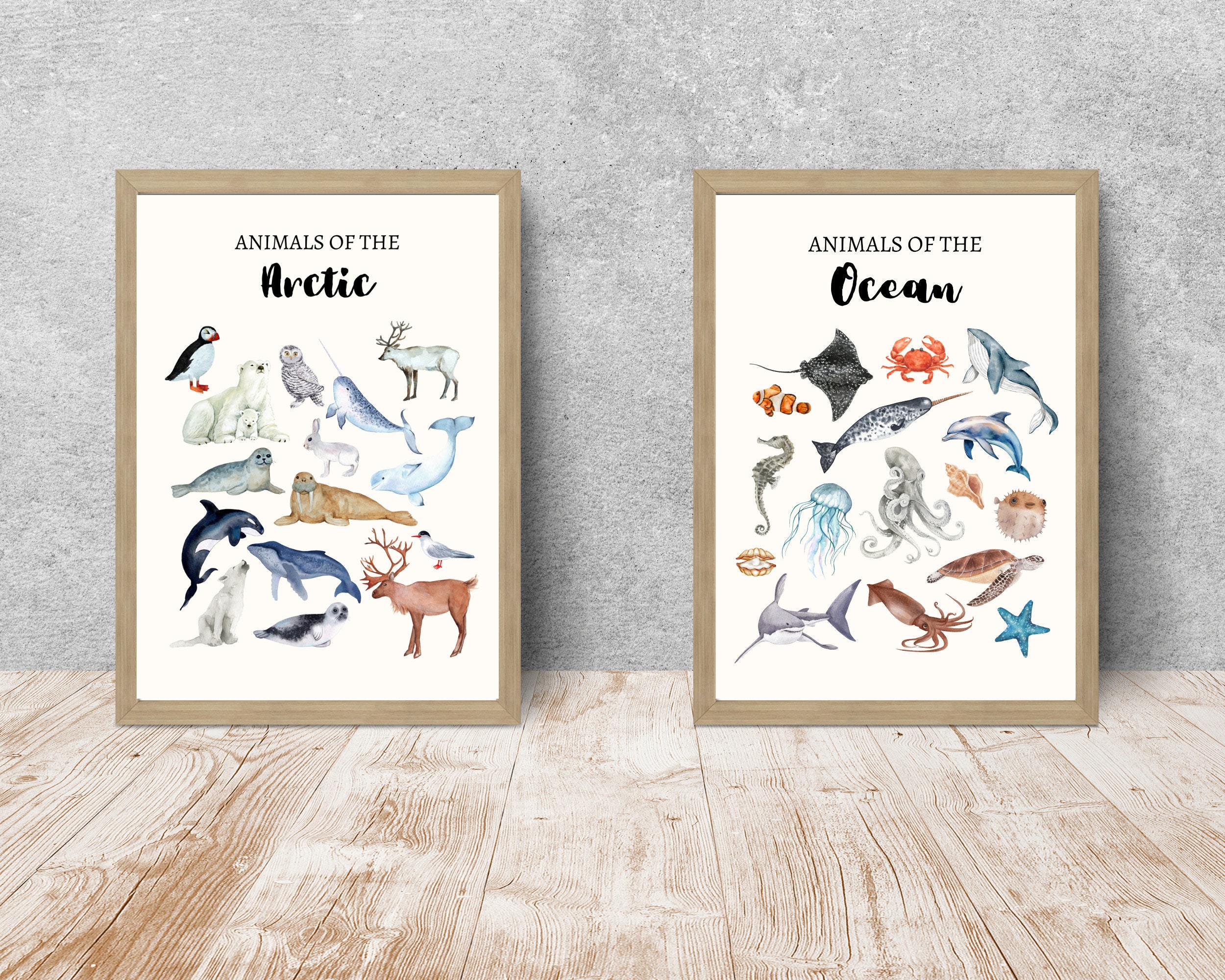 Animal Educational Prints Set of 6 Homeschool Printable Animal ...