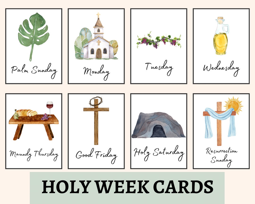 Easter Story Cards Holy Week Cards Christian Easter Basket for Kids ...