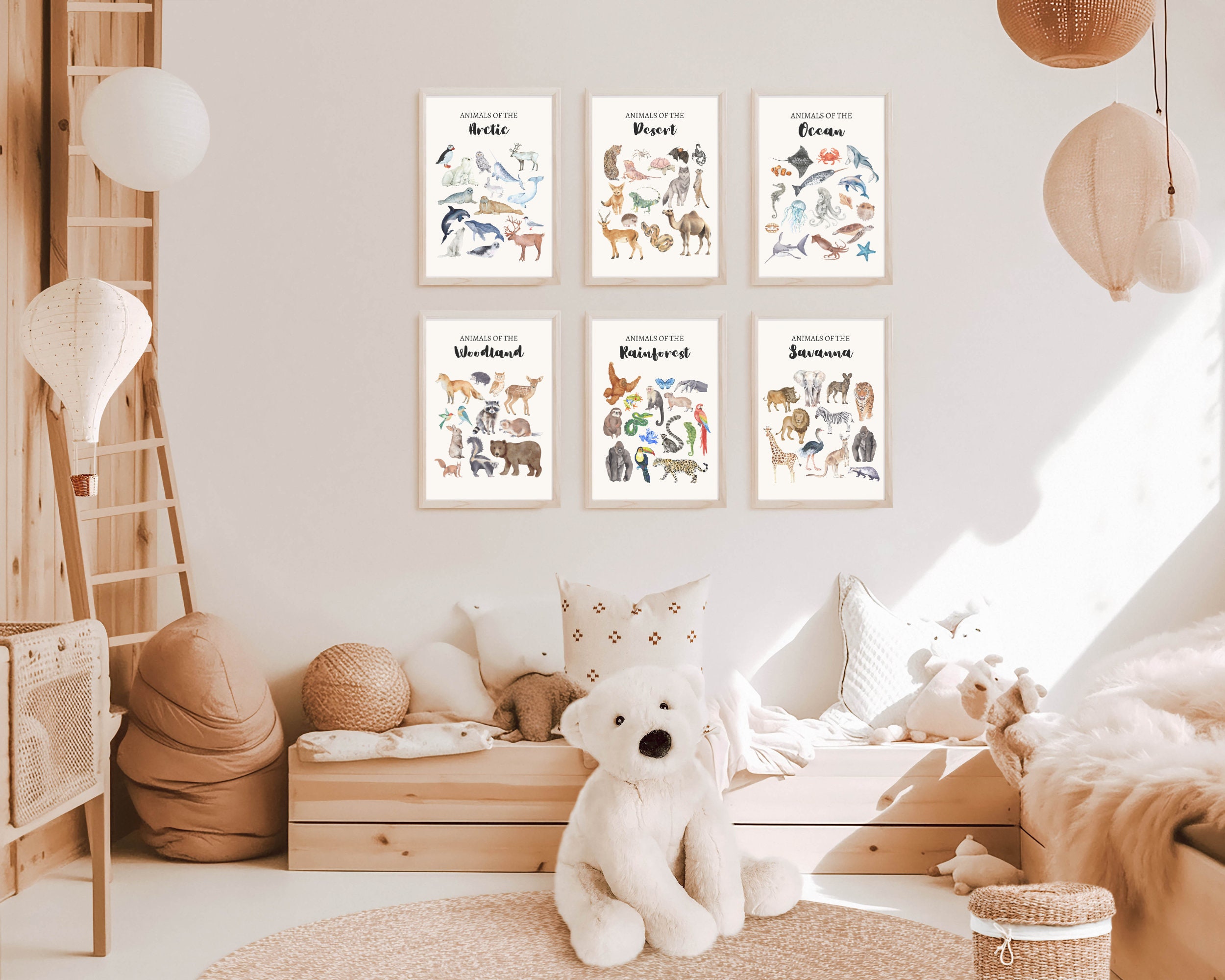 Animal Educational Prints Set of 6 Homeschool Printable Animal ...