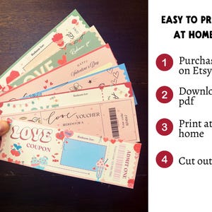 Love Coupons Book Printable | Mini Love Tickets | Gift for Husband ...
