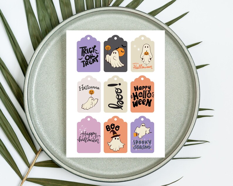 Halloween Gift Tags Printable, Set of 9 Halloween Boo Basket & Trick or ...