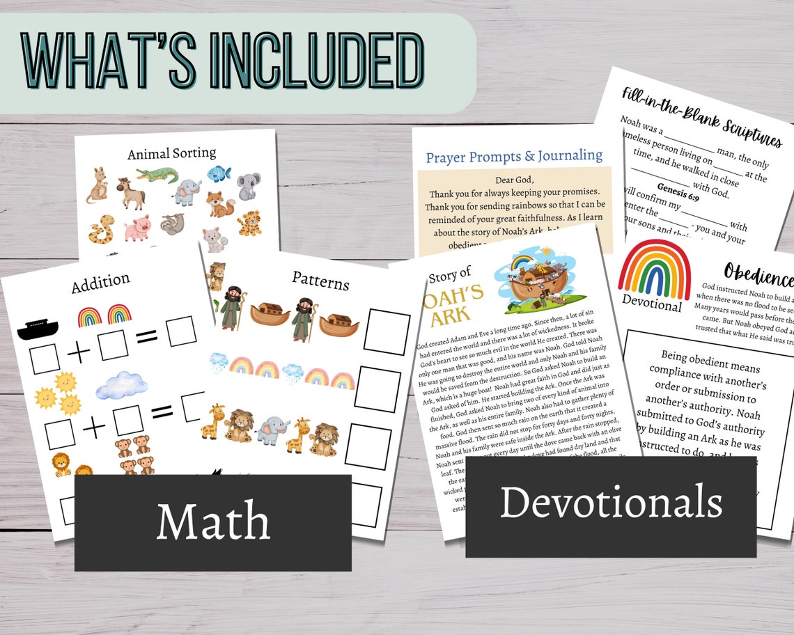 Noahs Ark Bible Unit Homeschool Christian Bible Lesson Kids Bible Study ...