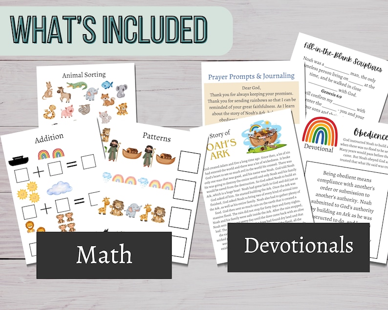 Noahs Ark Bible Unit Homeschool Christian Bible Lesson Kids Bible Study ...