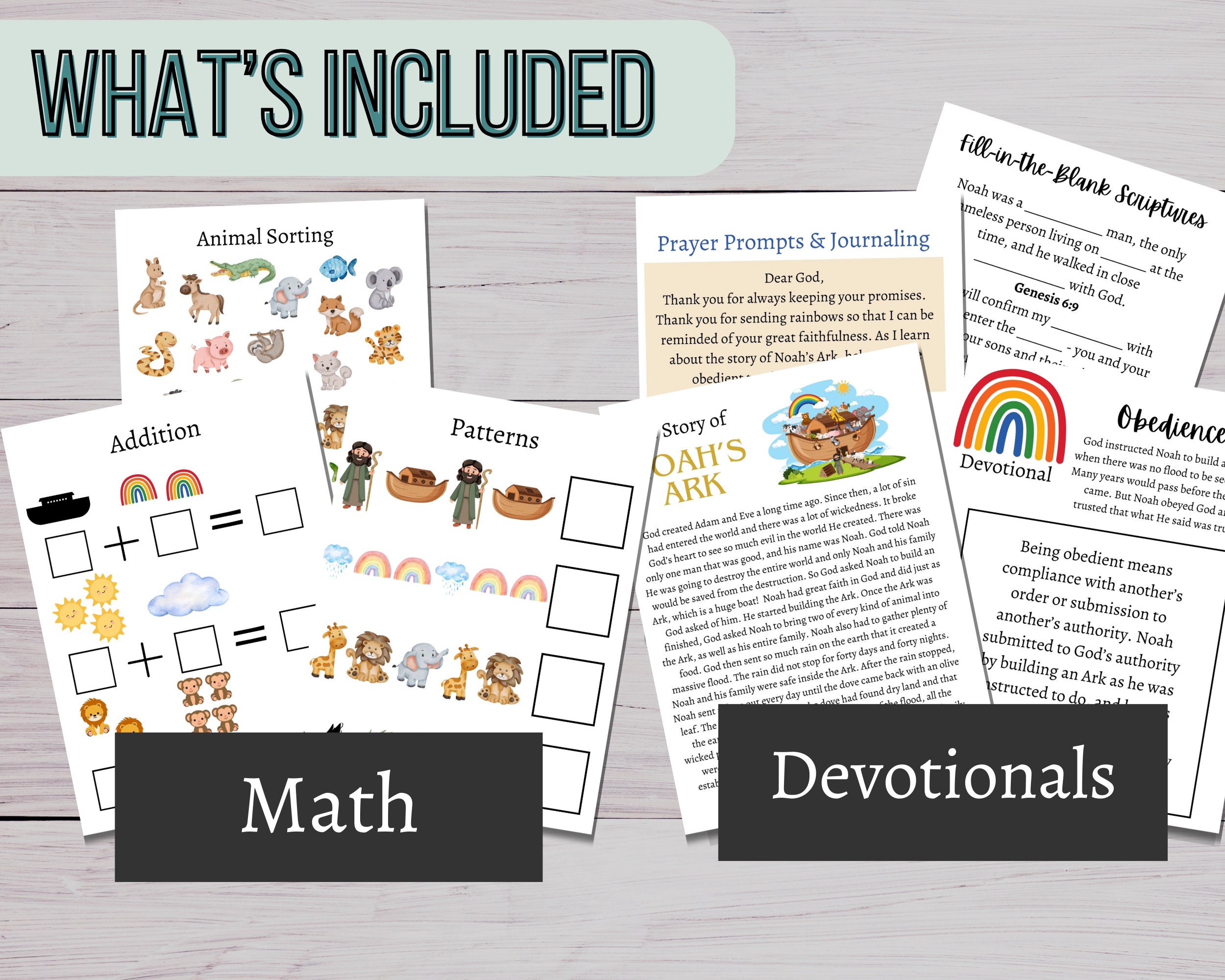 Noahs Ark Bible Unit Homeschool Christian Bible Lesson Kids Bible Study ...