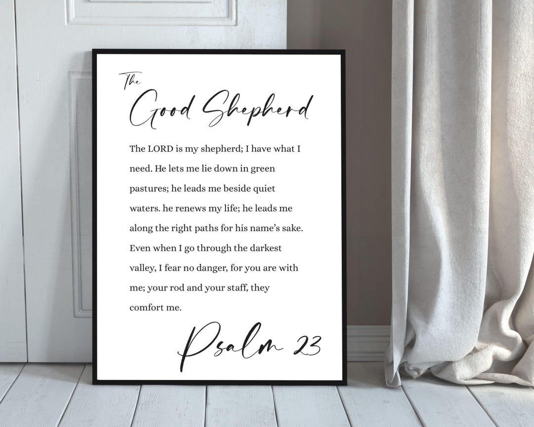 Psalm 23 Wall Art | the Good Shepherd | Minimalist Christian Print in ...