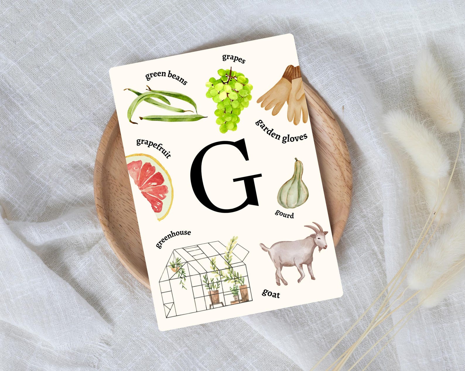 Garden Alphabet Flashcards Printable | Botanical Nature Scavenger Hunt ...