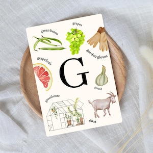 Garden Alphabet Flashcards Printable | Botanical Nature Scavenger Hunt ...