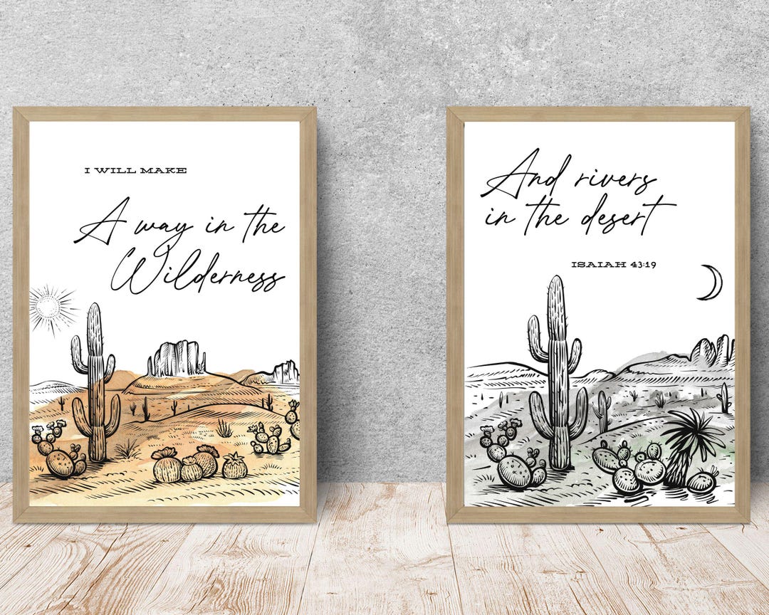 Desert Bible Verse Wall Art | Boho Western Scripture Art | Way in the ...