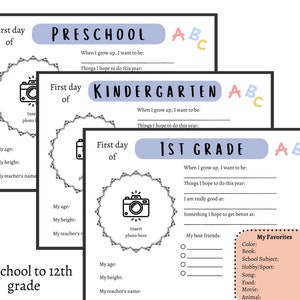 School Memory Box Printable | First Day Journal, Last Day Pages & All ...