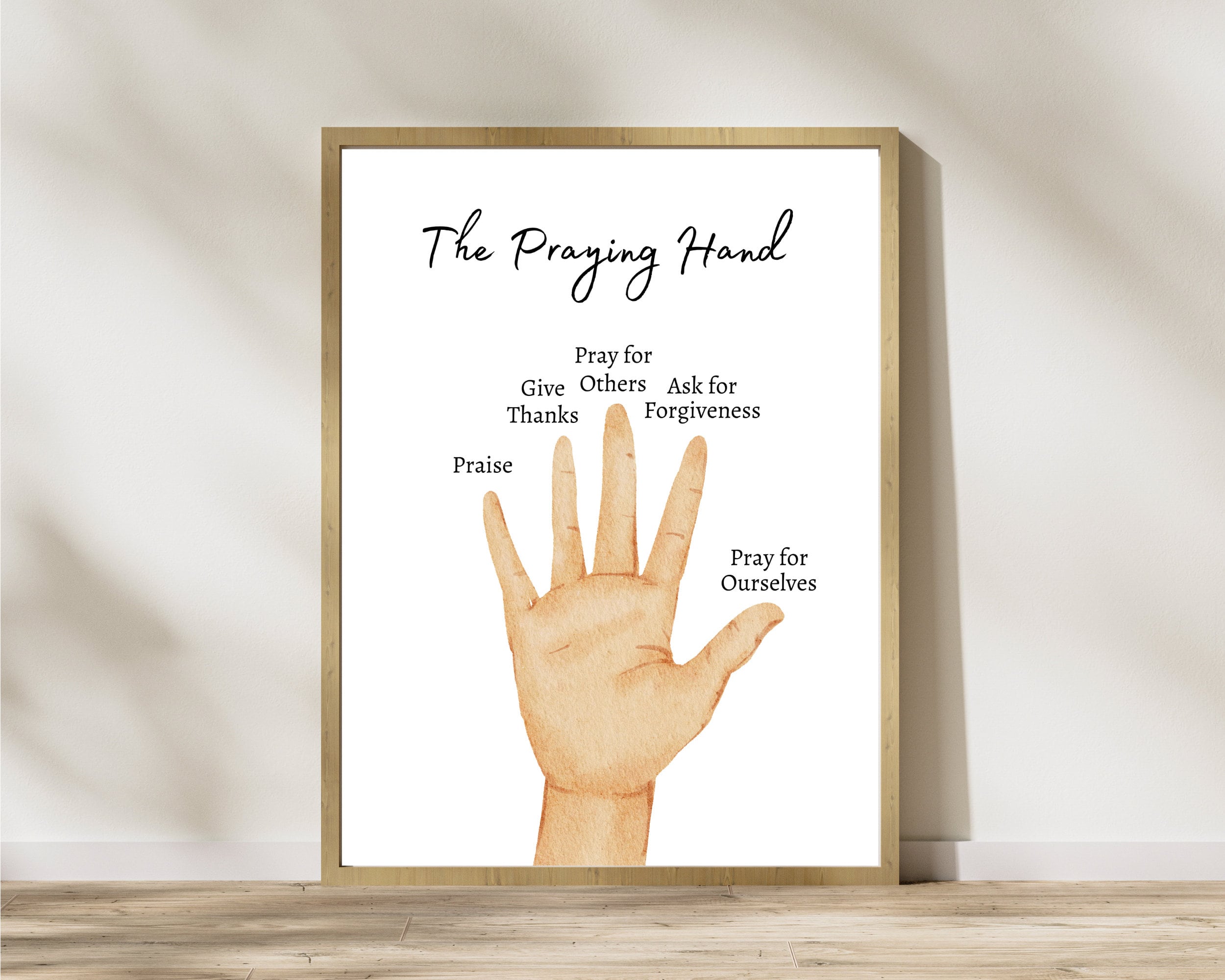 My Praying Hand Kids Wall Art How to Pray for Kids Christian Nursery ...