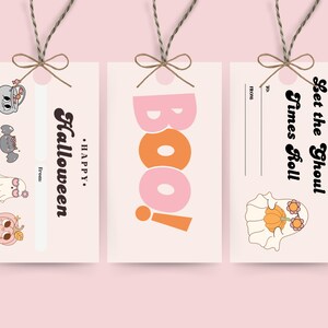 Groovy Retro Halloween Gift Tags | Halloween Boo Basket | Trick or ...