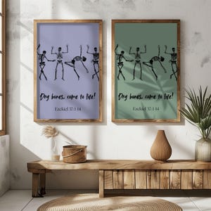 Ezekiel's Dry Bones Revived: Christian Halloween Wall Art Print With ...