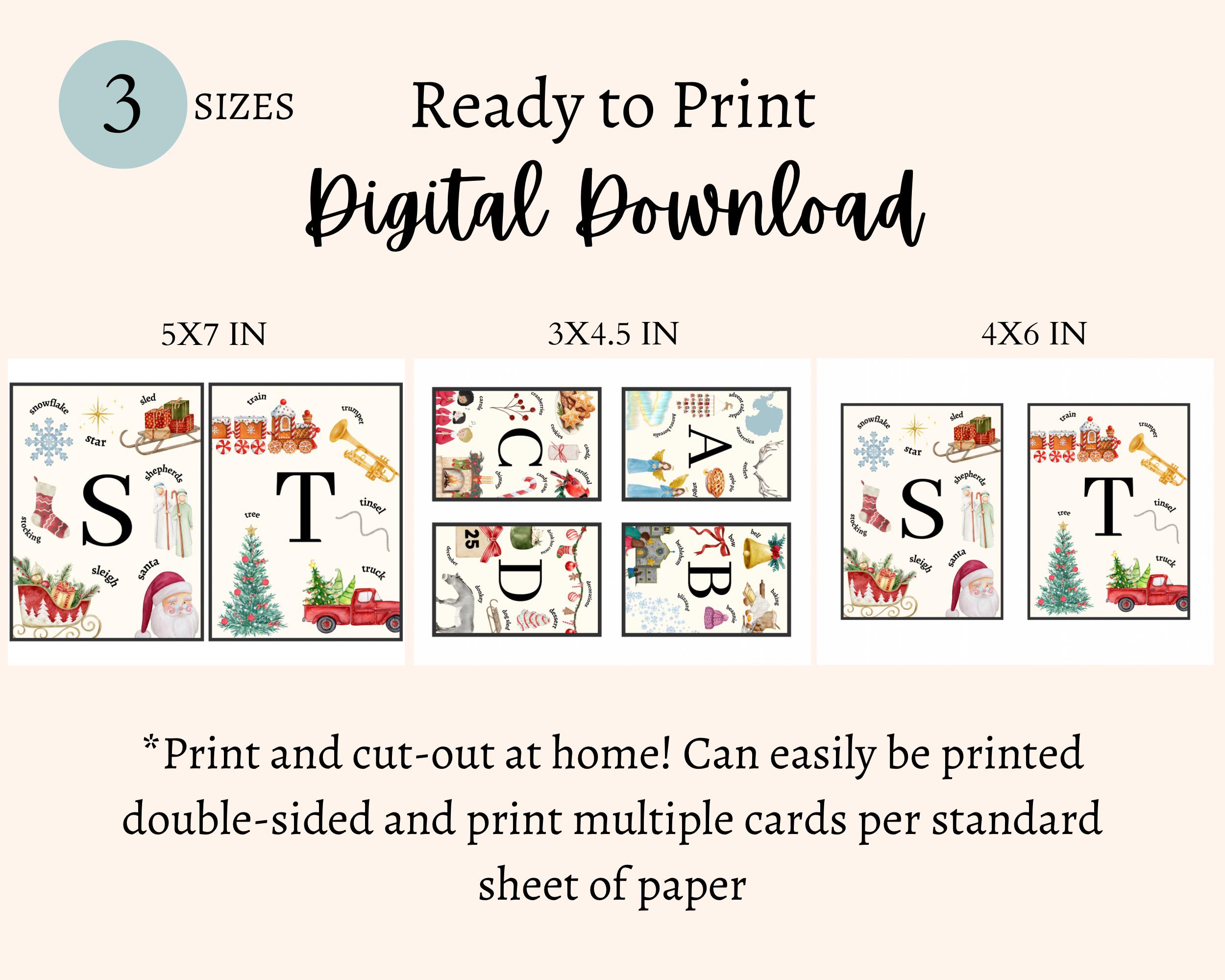 Winter Alphabet Cards: Printable Christmas ABC for Nature Study ...