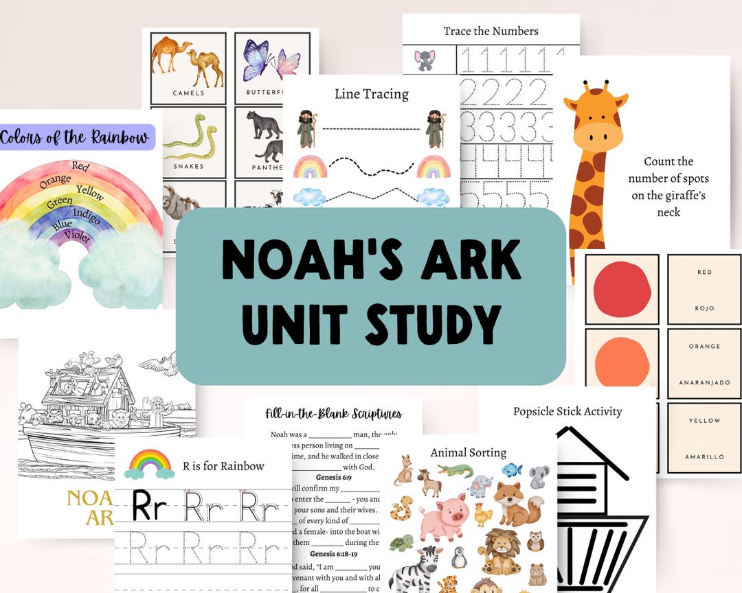 Noah’s Ark Bible Unit Homeschool | Christian Bible Lesson | Kids Bible ...