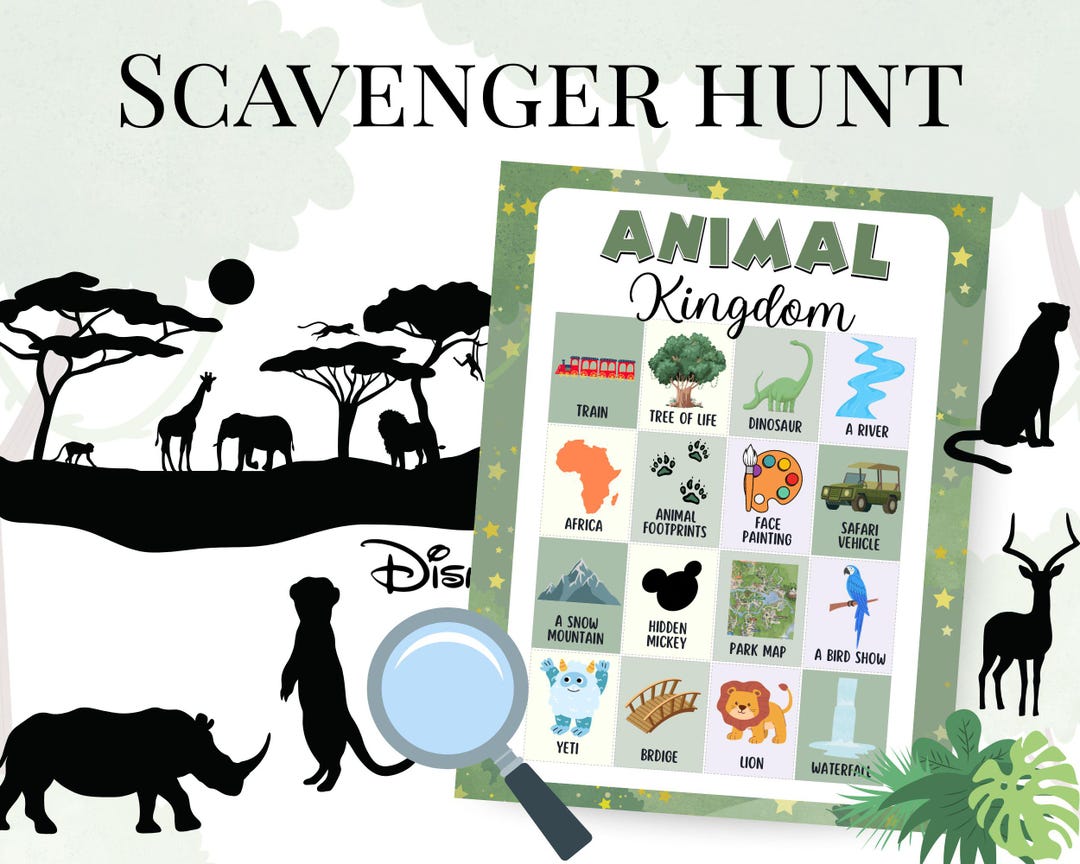 Animal Kingdom Scavenger Hunt: Disney World Printable Adventure for ...