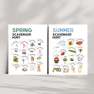 Four Seasons Nature Scavenger Hunt Bundle | Toddler Printable Outdoor ...