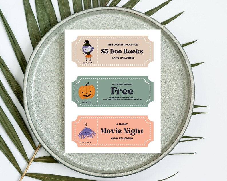 Printable Halloween Reward Coupons for Kids: Non-candy Alternative for ...