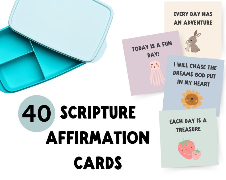 Scripture Lunch Box Note Cards Printable Scripture Affirmations ...