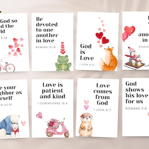 Valentine’s Day Scripture Cards | Christian Love Lunch Box Notes | 18 ...