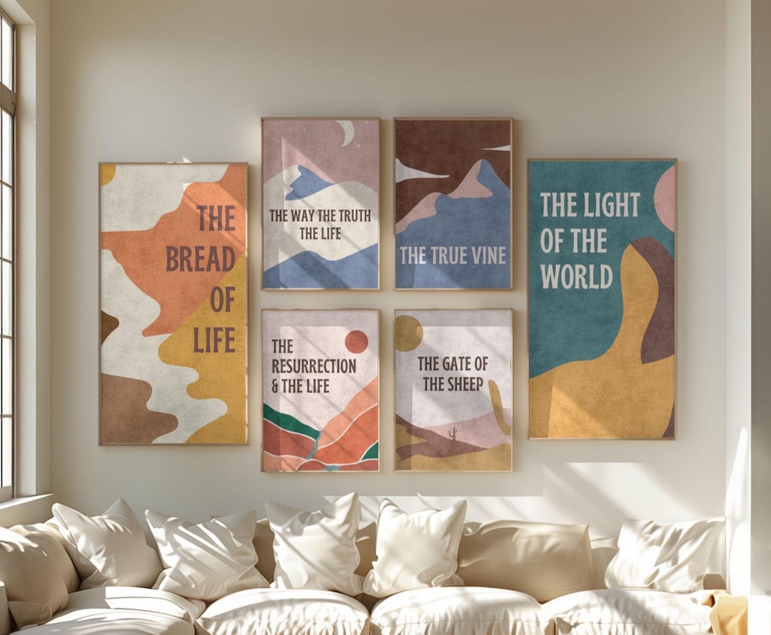 I Am Statements of Jesus Wall Art | Set of 7 | Desert Christian Decor ...