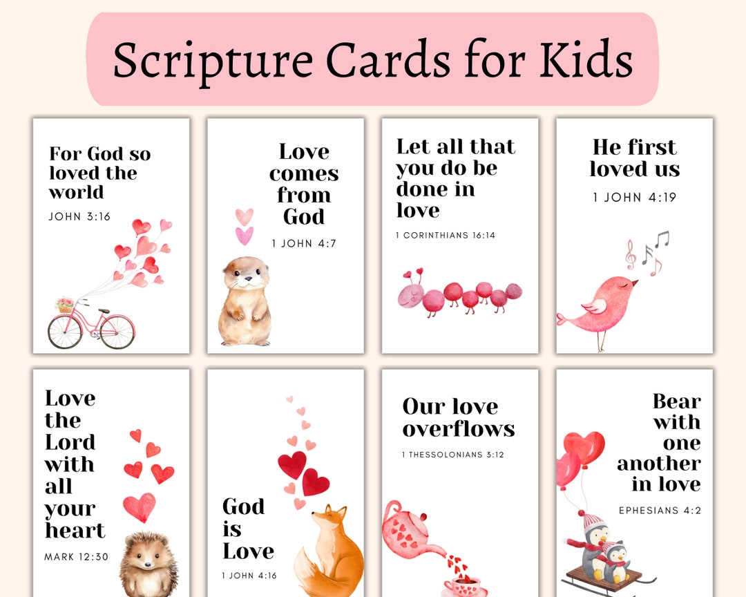 Valentine’s Day Scripture Cards | Christian Love Lunch Box Notes | 18 ...